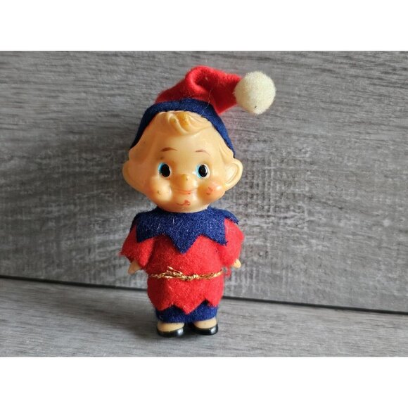 Unbranded | Holiday | Vtg 275 Felt Pixie Elf W Red Blue Outfit ...